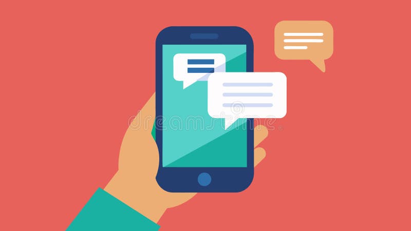 A Hand Holding a Smartphone with a Messaging App Open Reflecting the ...