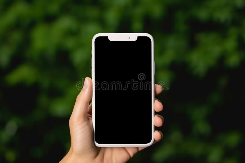 Hand Holding Smartphone, Mock Up Style. AI Generated Stock Image ...