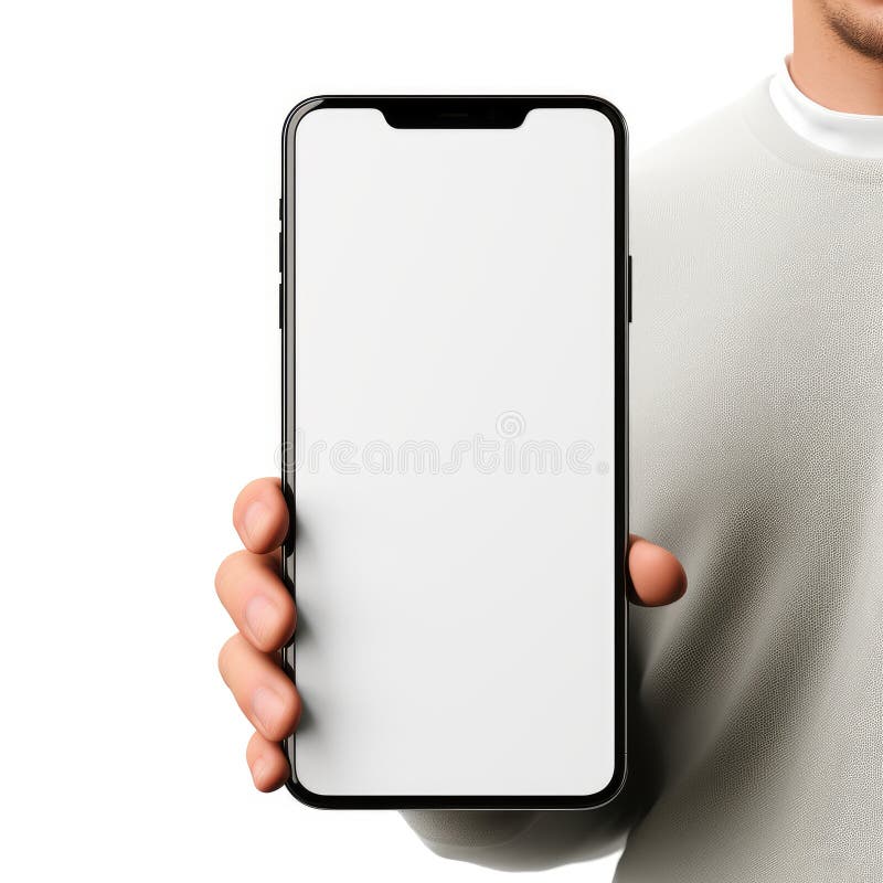 Hand Holding Smartphone Mockup Template Mobile Phone Vertical Device ...