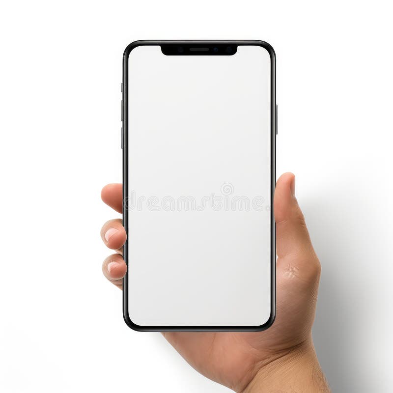 Hand Holding Smartphone Mockup Template Mobile Phone Vertical Device ...