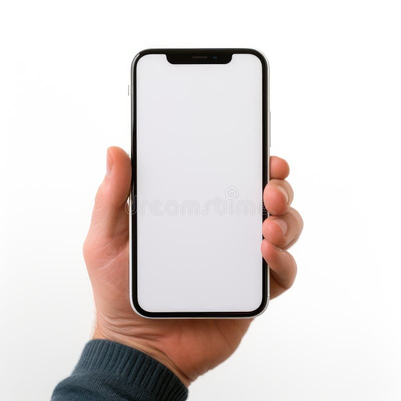 Hand Holding Smartphone Mockup Template Mobile Phone Vertical Device ...