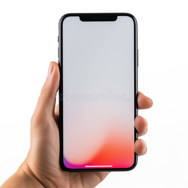 Hand Holding Smartphone Mockup Template Mobile Phone Vertical Device ...