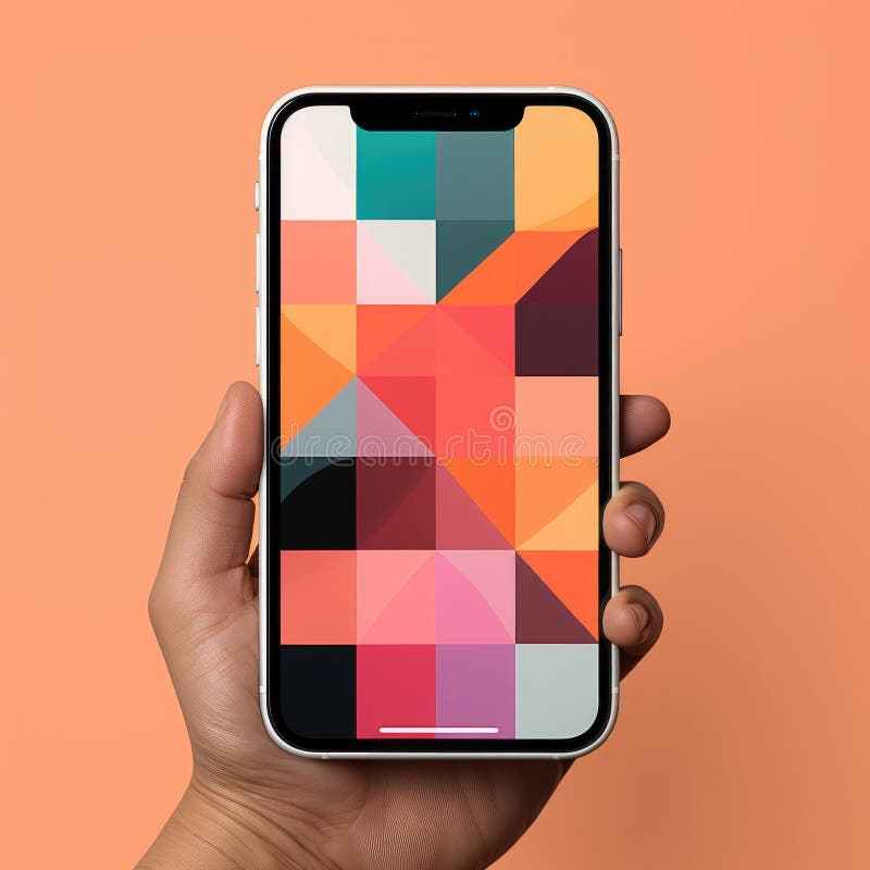 Hand Holding Smartphone Mockup Template Mobile Phone Vertical Device ...