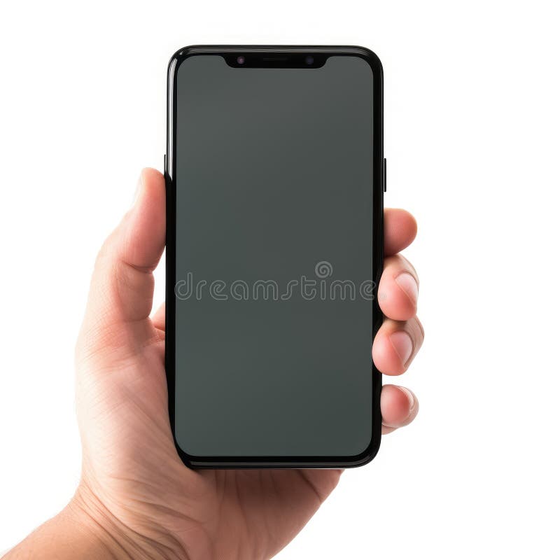 Hand Holding Smartphone Mockup Template Mobile Phone Vertical Device ...