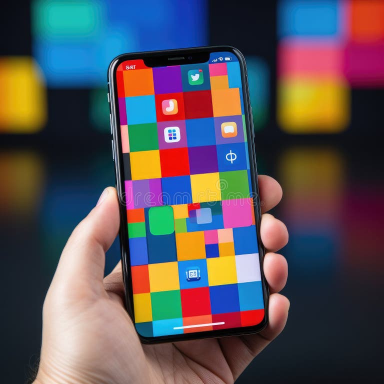 Hand Holding Smartphone Mockup Template Mobile Phone Vertical Device ...