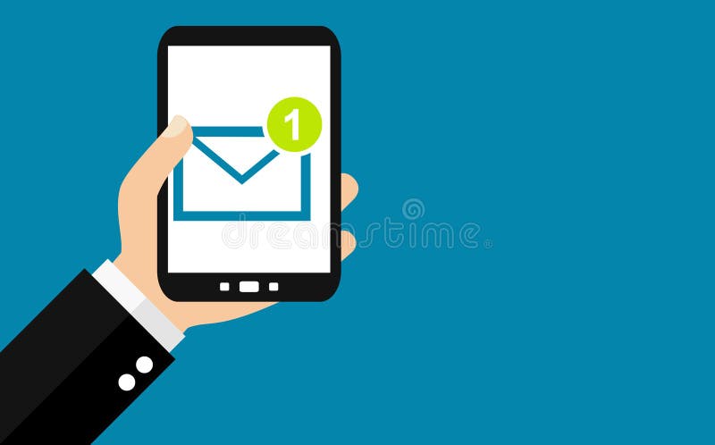 Smartphone: New Message - Flat Design Stock Illustration - Illustration ...