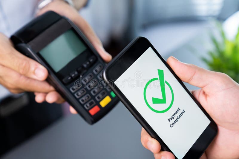 Hand Holding Smartphone with NFC QR Code Device. Fervent Stock Photo ...