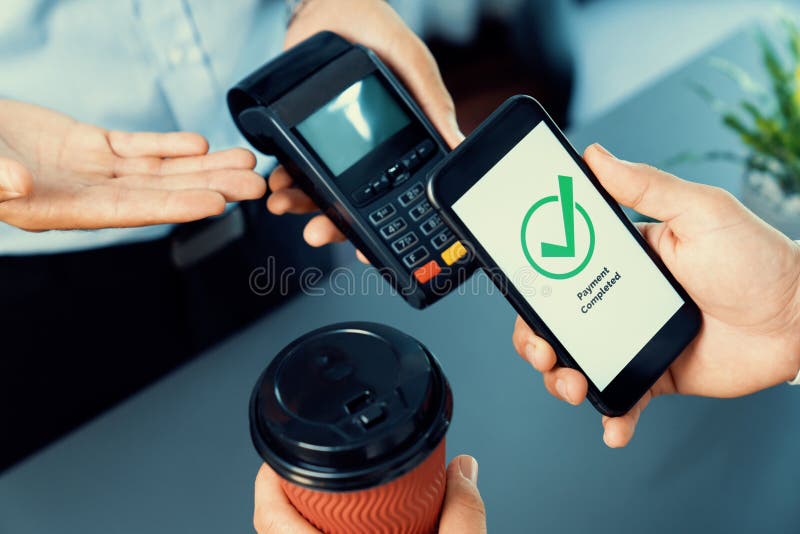 Hand Holding Smartphone with NFC QR Code Device. Fervent Stock Photo ...