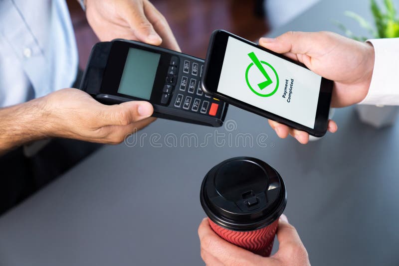 Hand Holding Smartphone with NFC QR Code Device. Fervent Stock Photo ...