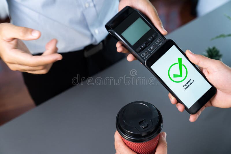 Hand Holding Smartphone with NFC QR Code Device. Fervent Stock Photo ...