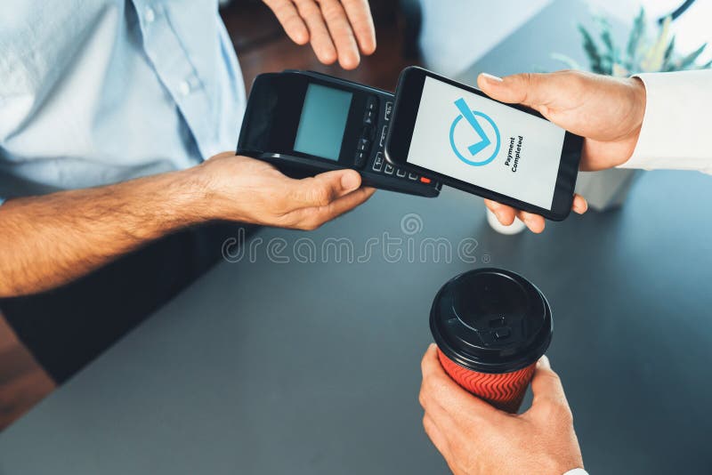 Hand Holding Smartphone with NFC QR Code Device. Fervent Stock Image ...