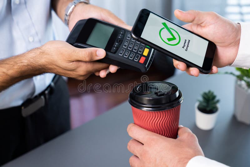 Hand Holding Smartphone with NFC QR Code Device. Fervent Stock Photo ...