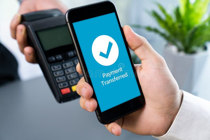 Hand Holding Smartphone with NFC QR Code Device. Fervent Stock Image ...