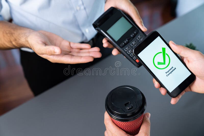 Hand Holding Smartphone with NFC QR Code Device. Fervent Stock Photo ...