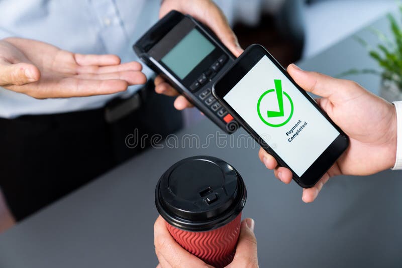 Hand Holding Smartphone with NFC QR Code Device. Fervent Stock Photo ...