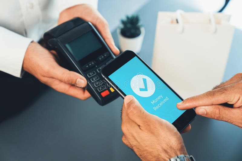 Hand Holding Smartphone with NFC QR Code Device. Fervent Stock Photo ...