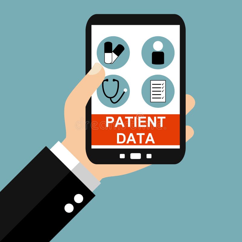 Smartphone: Patient Data - Flat Design Stock Illustration ...