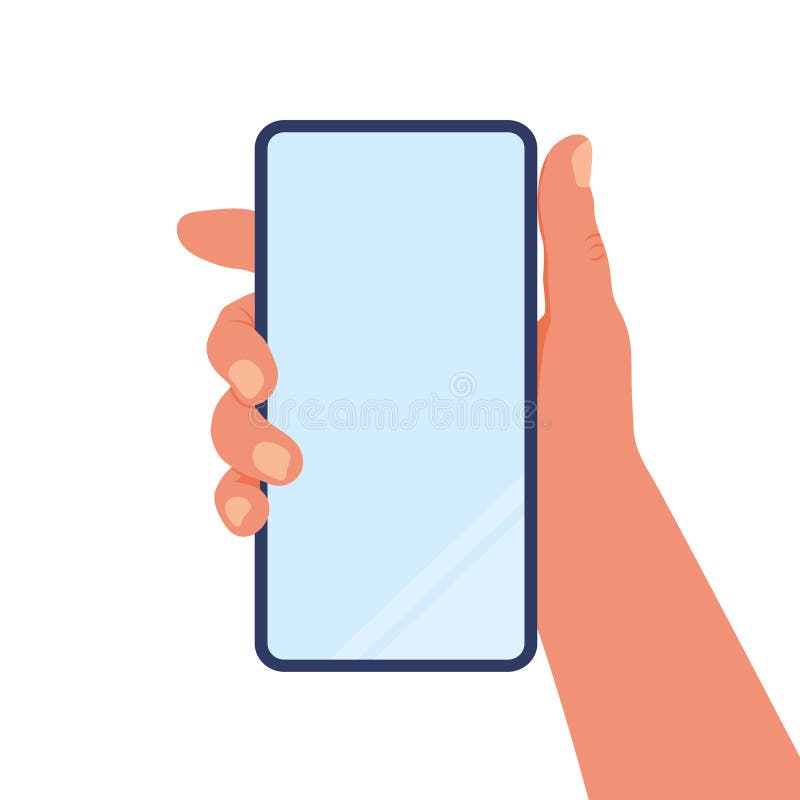 Hand Holding a Smartphone. Phone in Hand Stock Vector - Illustration of ...