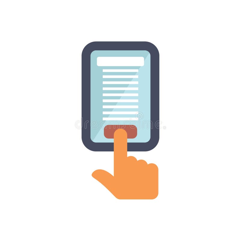 Person Pressing Button on Smartphone Screen with Index Finger Stock ...