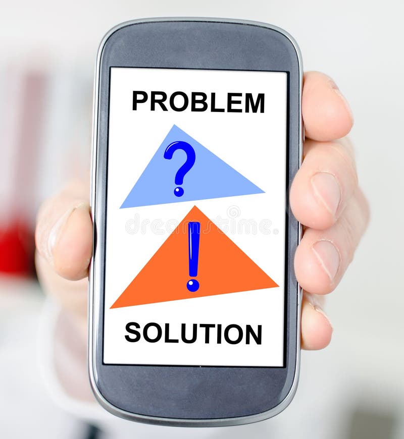 Problem and Solution Concept on a Smartphone Stock Image - Image of ...