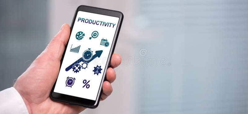 Productivity Concept on a Smartphone Stock Image - Image of development ...