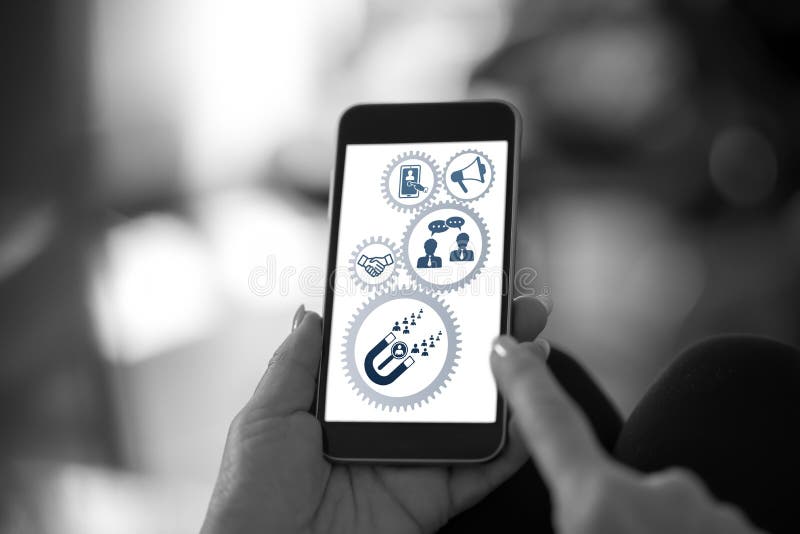 Recruitment Concept on a Smartphone Stock Image - Image of management ...