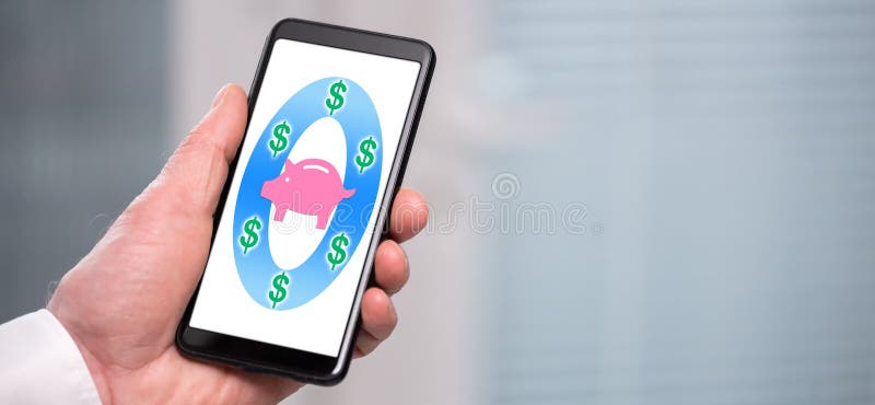 Saving Money Concept on a Smartphone Stock Photo - Image of economy ...