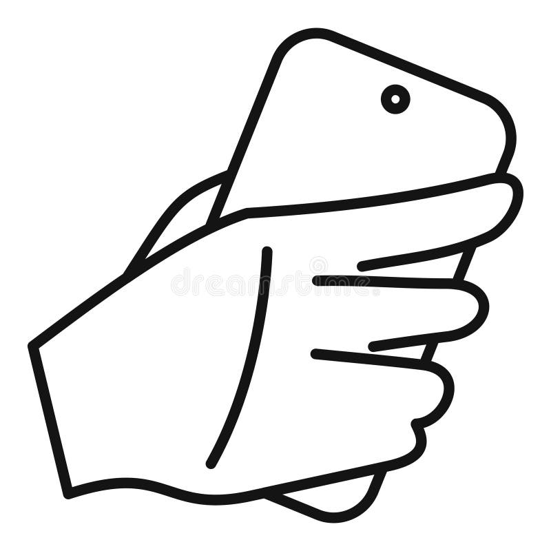 Hand Holding Smartphone Simple Icon Stock Vector - Illustration of ...
