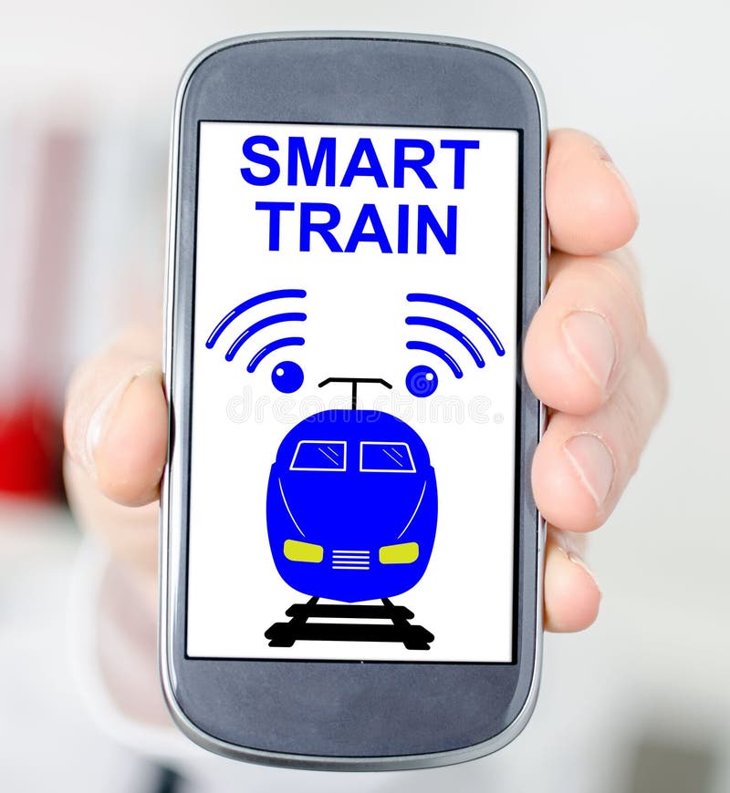 Smart Train Concept on a Smartphone Stock Image - Image of showing ...