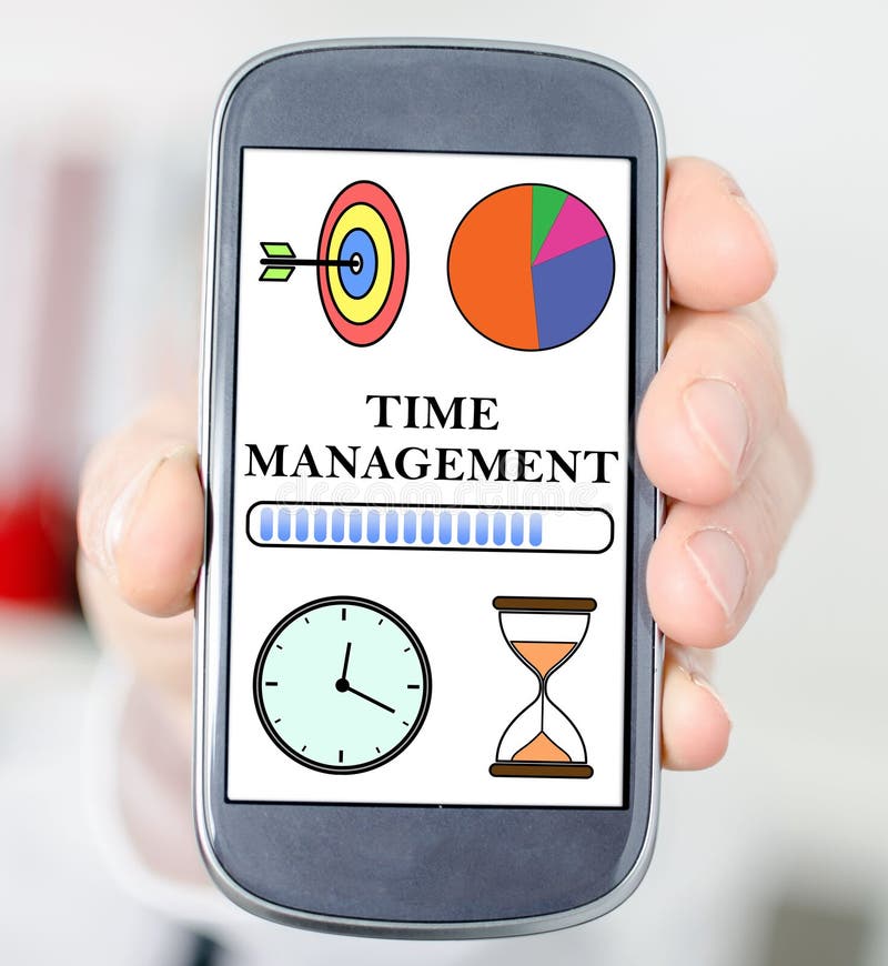 Time Management Concept on a Smartphone Stock Illustration ...