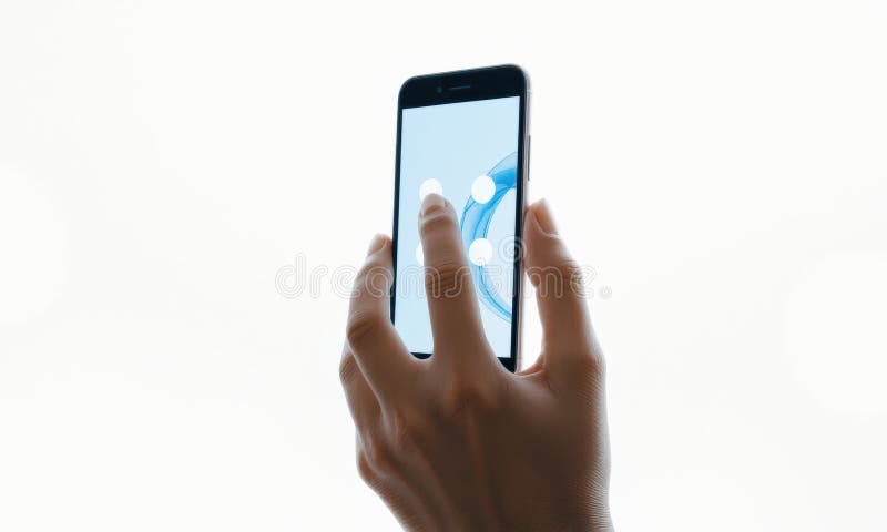 Hand Holding Smartphone with Touchscreen Interface, Displaying Simple ...