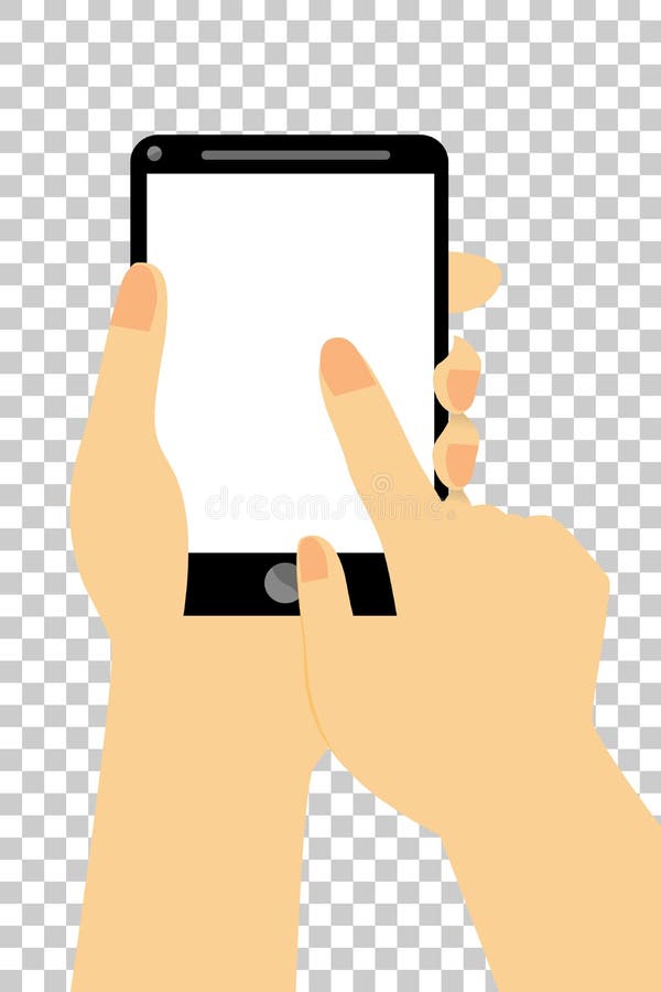 Hand - Holding Smartphone at Transparent Effect Background Stock Vector ...