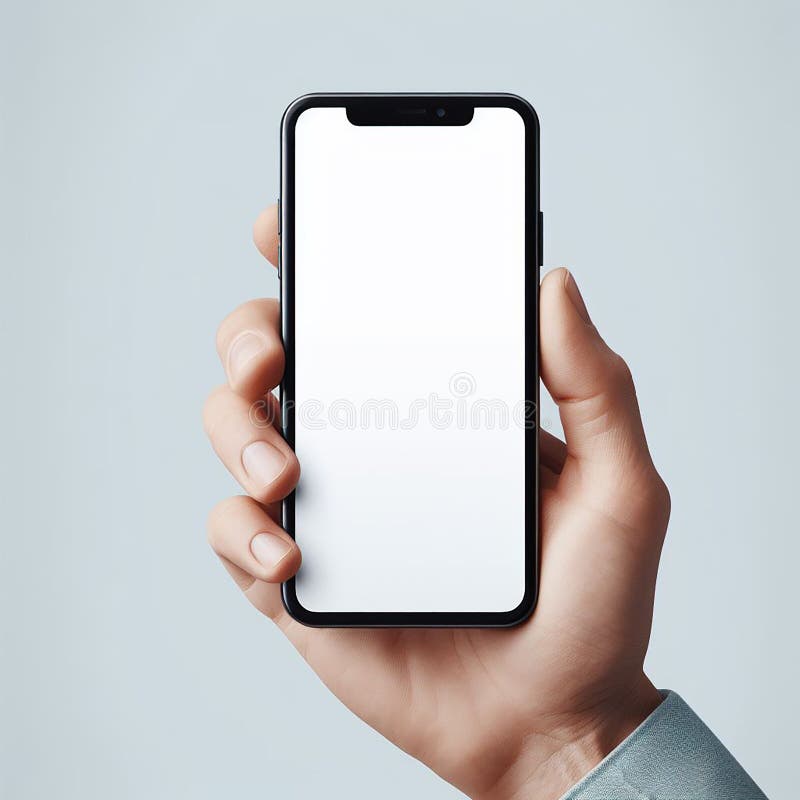Hand Holding Smart Phone with White Blank Mockup Stock Vector ... Hand Holding Smart Phone with White Blank Mockup Stock Vector ...