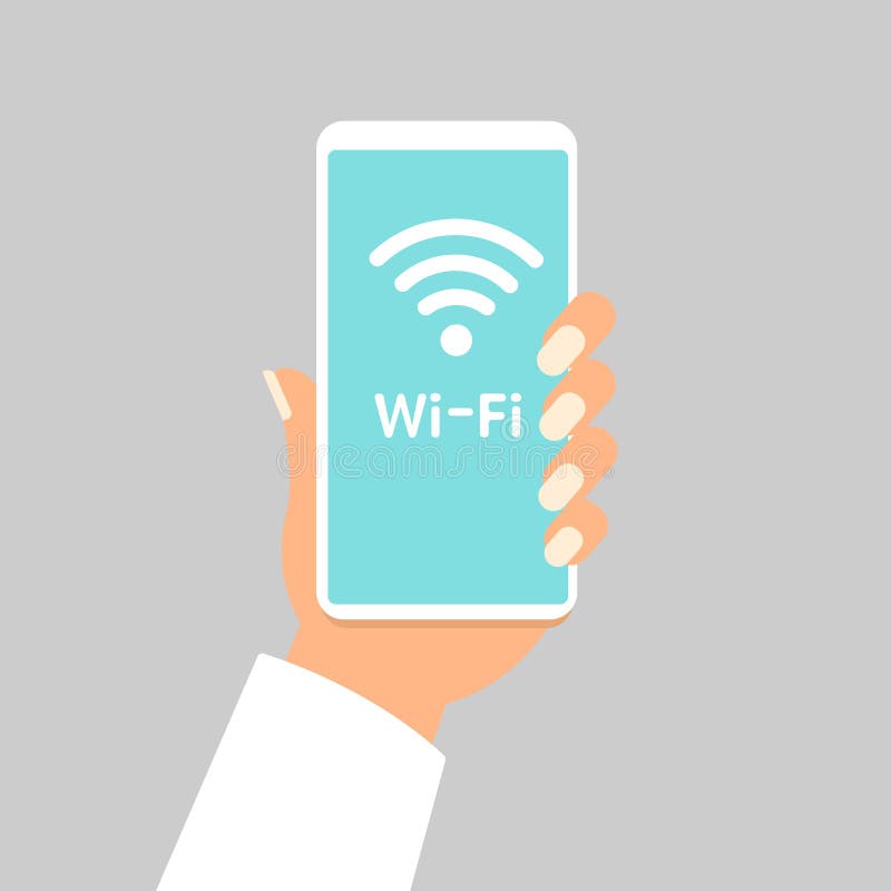 Hand Holding Smartphone with Wifi Wireless Connection Business Concept ... Hand Holding Smartphone with Wifi Wireless Connection Business Concept ...