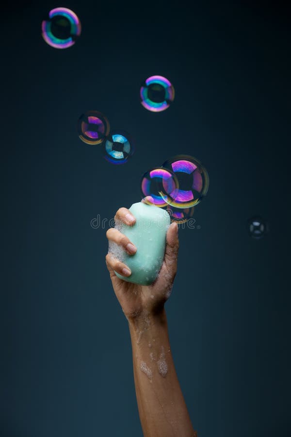 Caucasian Male Hand Holding Bar of Soap with Message Wash Your Hands ...