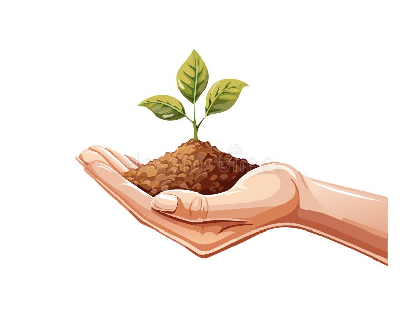 Hand Holding Soil in for Planting. Environmental Growth, Save Planet ...