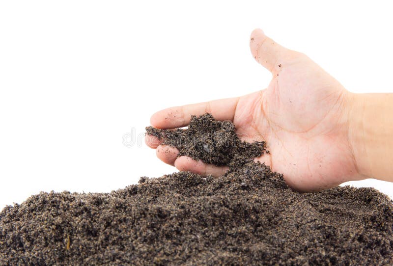 Soil in Hand with Organic Garden - Agriculture. Stock Photo - Image of ...