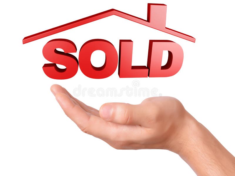 Sold Home for Sale Real Estate Sign on White Stock Photo - Image of ...