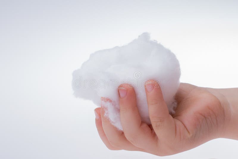 Hand Holding Some Cotton in Hand Stock Photo - Image of cotton, textile ...