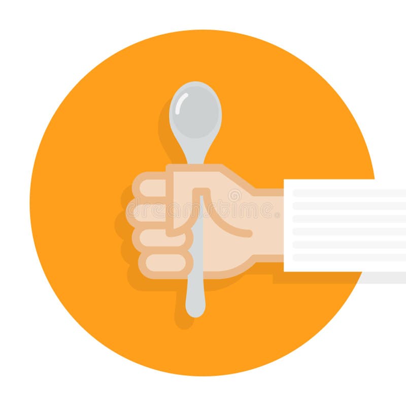 Hand Holding Spoon. Cooking Concept. Vector Illustration, Flat Design ...