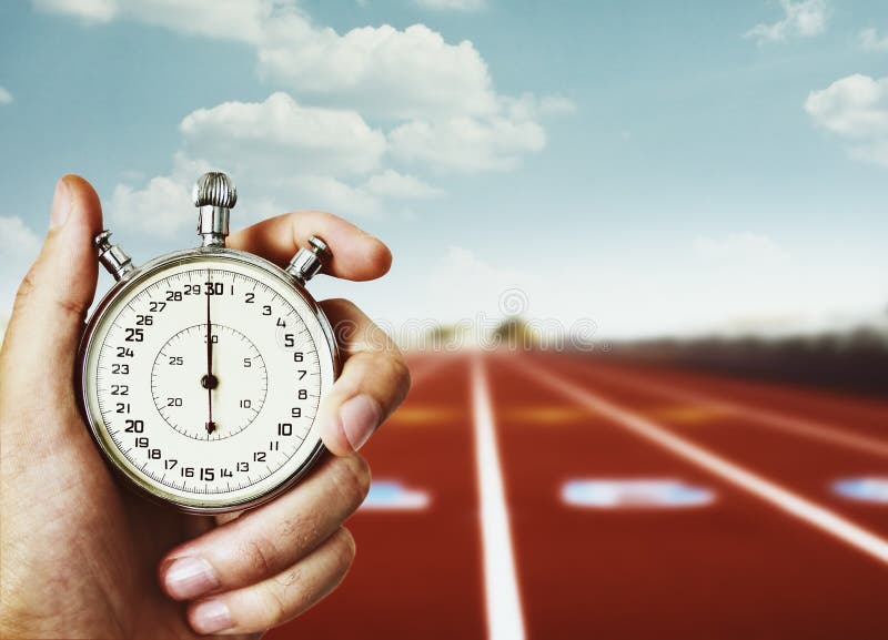 Hand Holding Sport Chronometer Stock Image - Image of timepiece ...