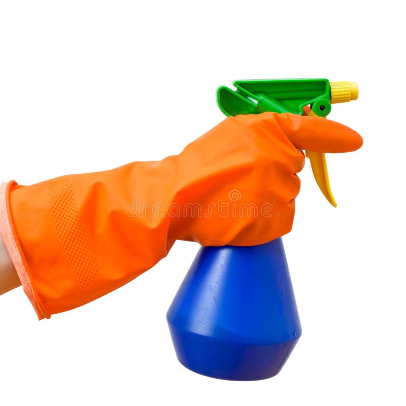 Hand holding spray bottle stock photo. Image of object - 9652770