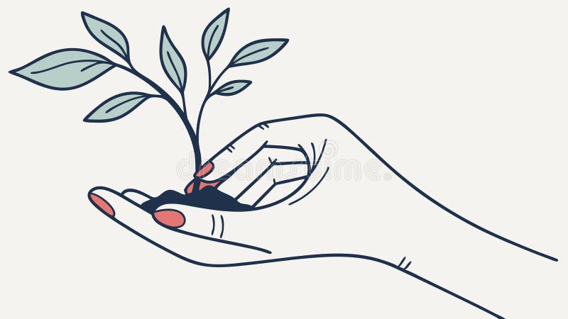 Hand Holding Sprouting Plant, Nurturing Life, Vector Design Generative ...