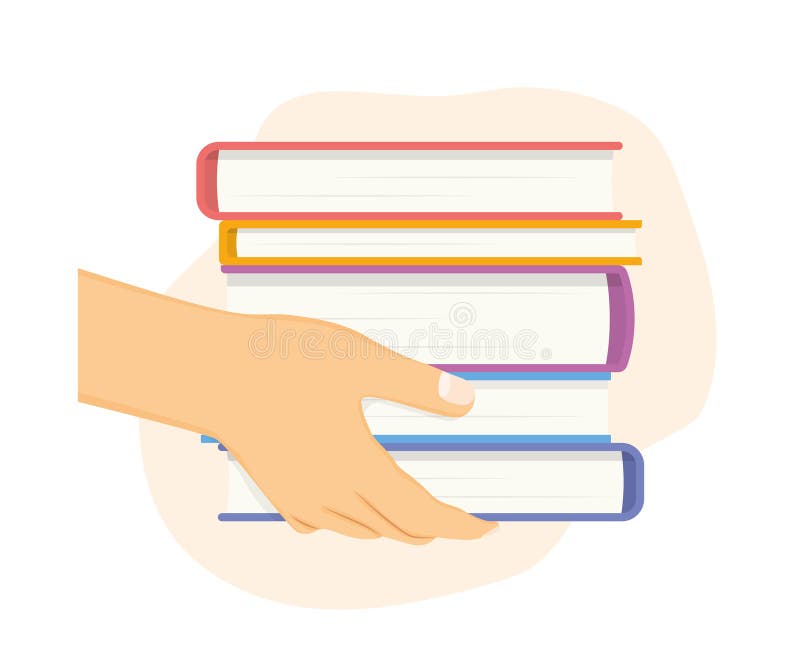 Hand Holding Stack of Books Concept of Learning, University Wisdom ...
