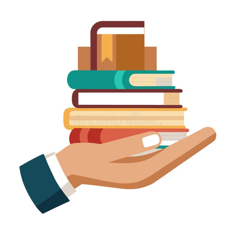 Hand Holding a Stack of Books, Education, Knowledge, Reading, Studying ...