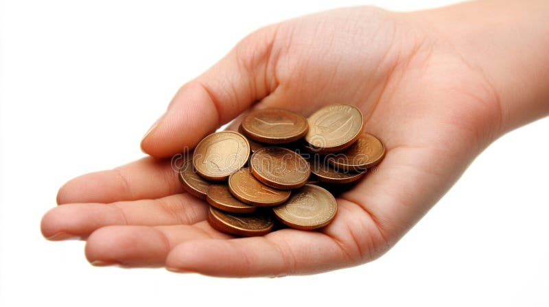 Hand Holding a Stack of Coins Representing Savings and Financial ...