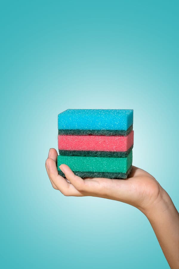 Hand Holding Stack Dish Sponges Stock Photos - Free & Royalty-Free ...