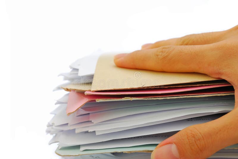 Stack of Files Full of Documents Stock Image - Image of print ...