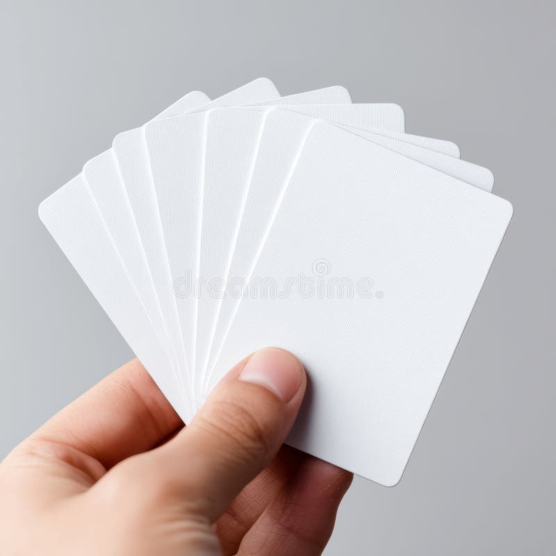 A Hand Holding a Stack of White Business Cards Stock Image - Image of ...