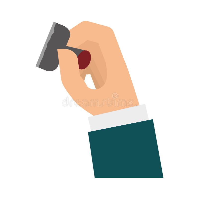 Hand Holding Stamp Icon Image Stock Illustration - Illustration of ...